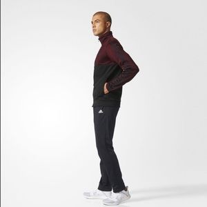 adidas | Jackets & Coats | Adidas Maroon And Black Tracksuit | Poshmark